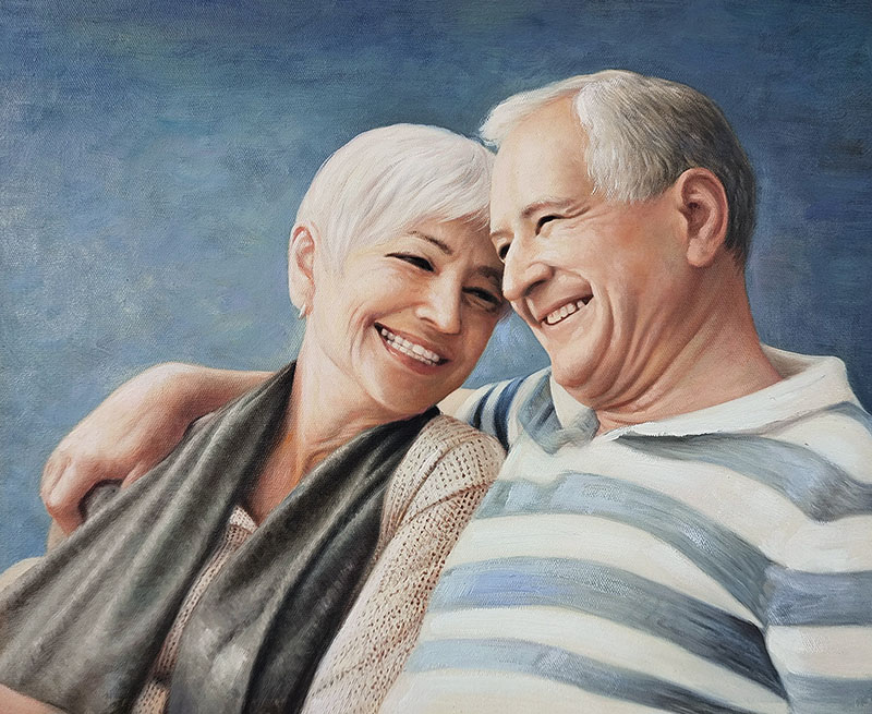 Custom Hand Painted Couple Portraits in Oil from Your Photos oil ...