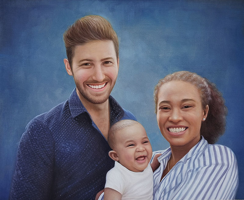 Custom Hand Painted Family Portraits in Oil from Your Photos oil ...